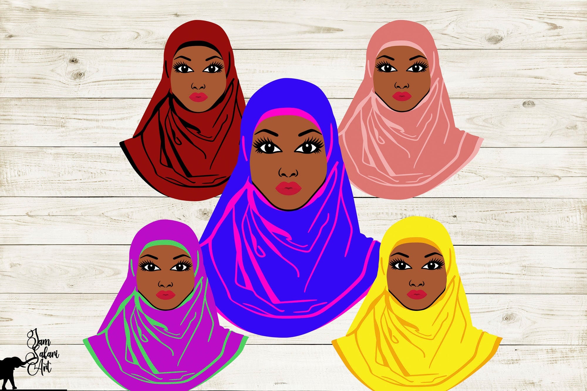 Afro Muslim Woman Svg-hijab Hijab Svg African American Svg - Etsy
