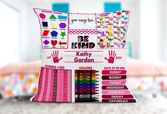 Personalized Learning Pillow Template Baby Girl Pre-k - Etsy