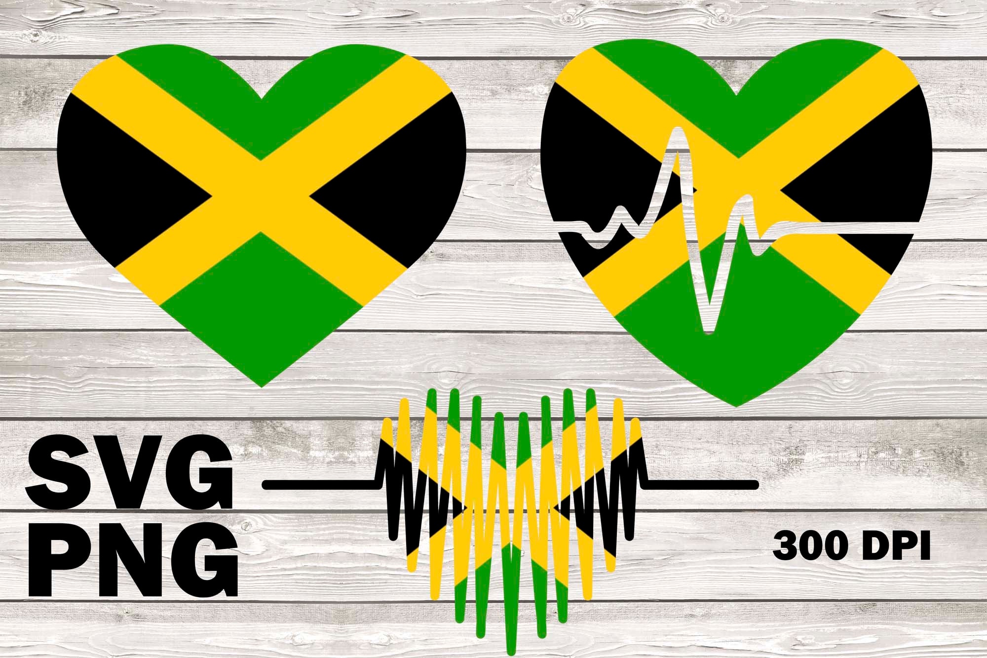 3 Jamaica Heart Jamaican Flag SVG Clipart-Silhouette Cricut | Etsy