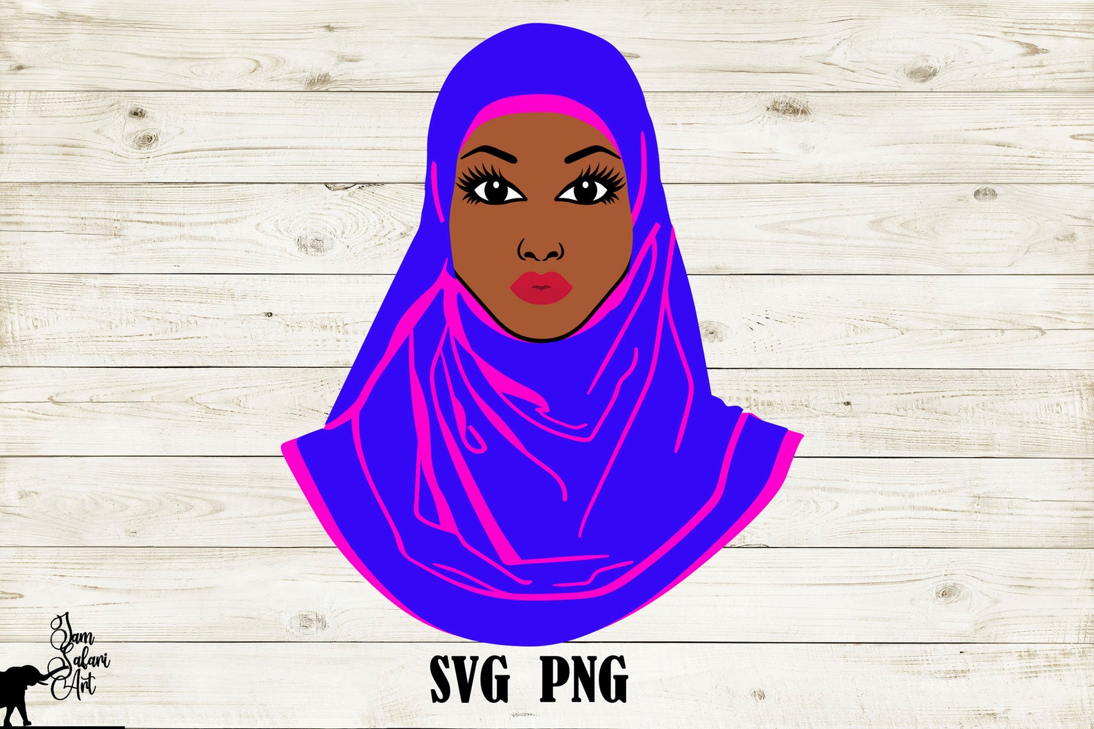 Afro Muslim Woman Svg-hijab, Hijab Svg, African American Svg, Black ...