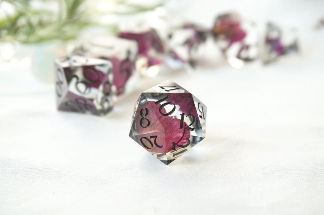 The Dark Heart Dice Set, Red Rose Dice Set, Dnd Dice Set, Polyhedral ...