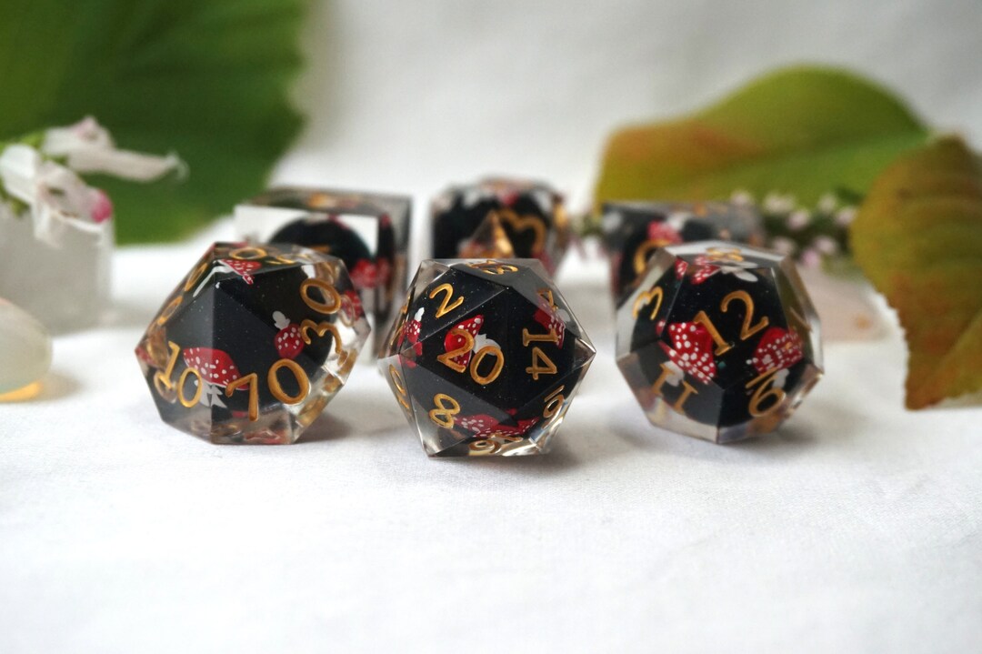 Happy Little Mushroom Dice, Dnd Dice, Polyhedral Dice, Mushroom Dice ...