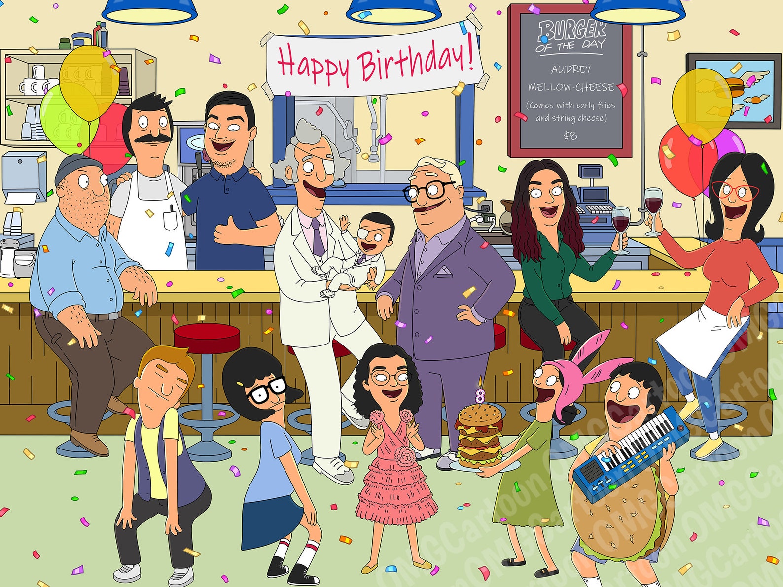 Bob's Burgers Birthday Surprise: Personalized Portrait for Fans A Fun ...
