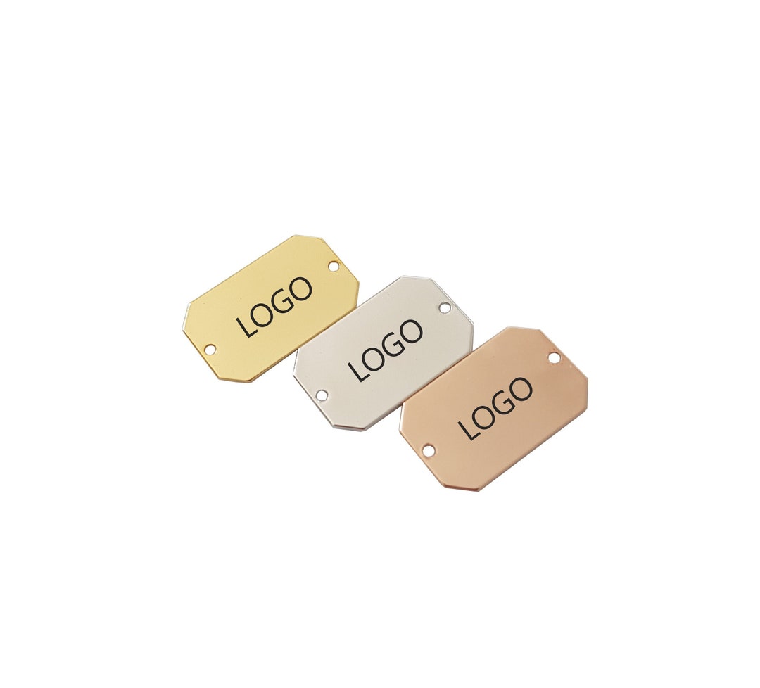 Custom Laser Engraved Logo Jewelry Tags: Metal Charms, Brass Tags ...