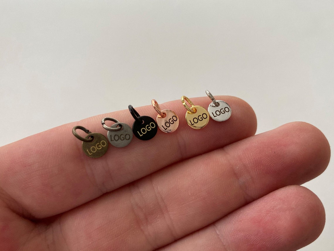 6 Mm Custom Laser Engraved Logo Custom Jewelry Tag Round - Etsy