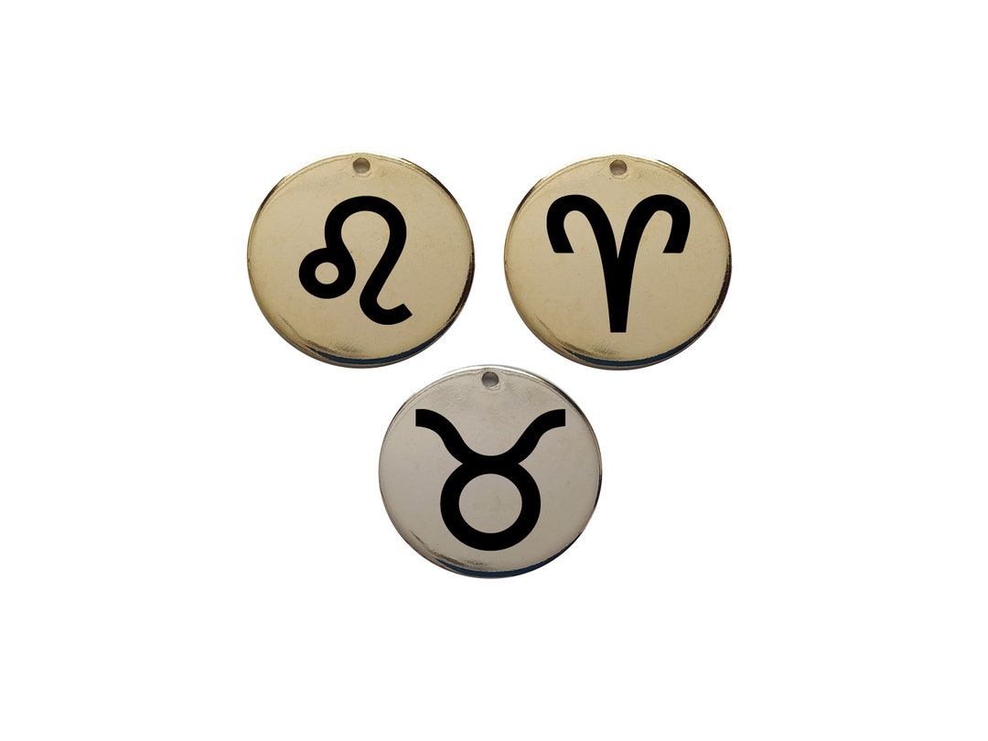 Custom Zodiac Sign Engraved Disc, 20mm, Custom Round Disc, Wristband ...