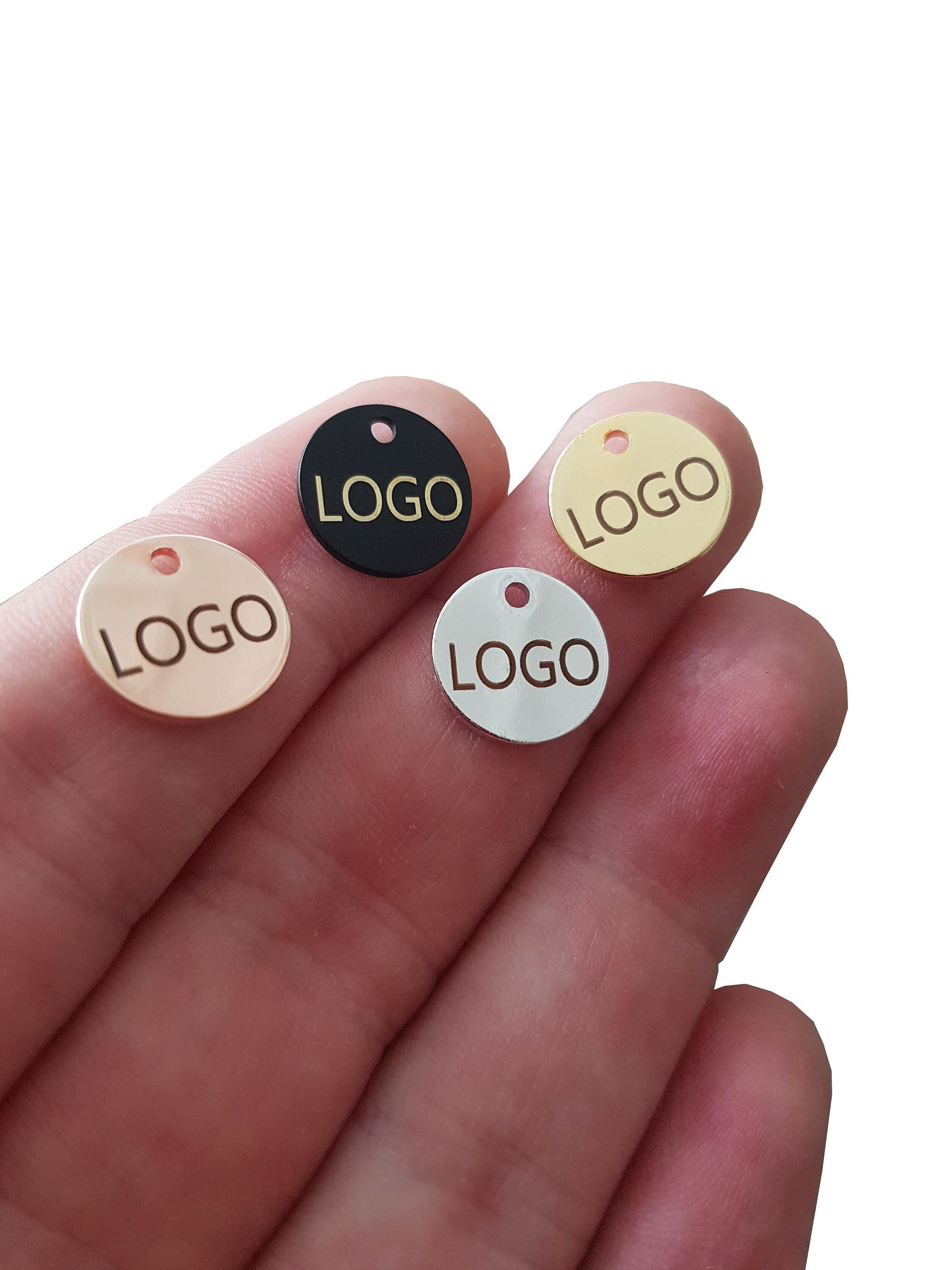 12 Mm Custom Laser Engraved Logo Custom Jewelry Tag Round - Etsy