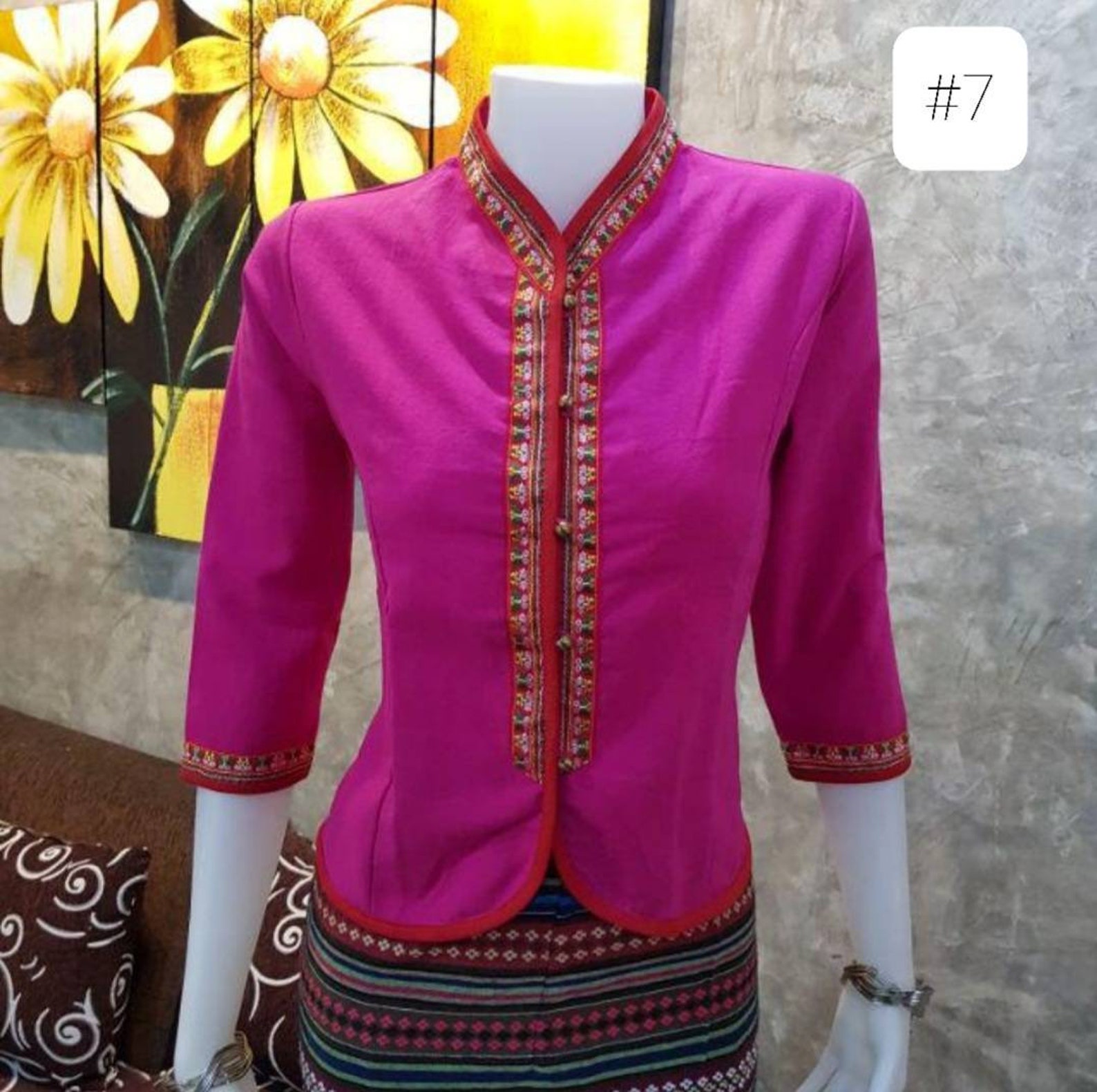 Traditional Thai Blouse for Women Thai Lanna Blouse Hand - Etsy