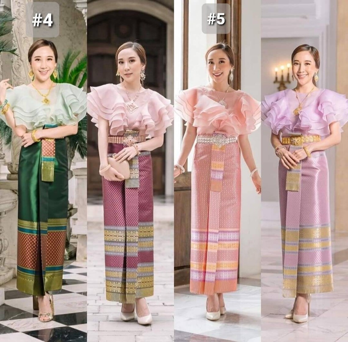 Stunning traditional Thai dresses for women glass fabric top | Etsy