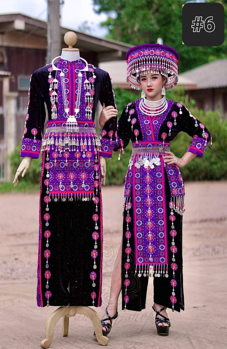 Stunning Authentic Hmong Dress Set of Men and Women Tribal - Etsy