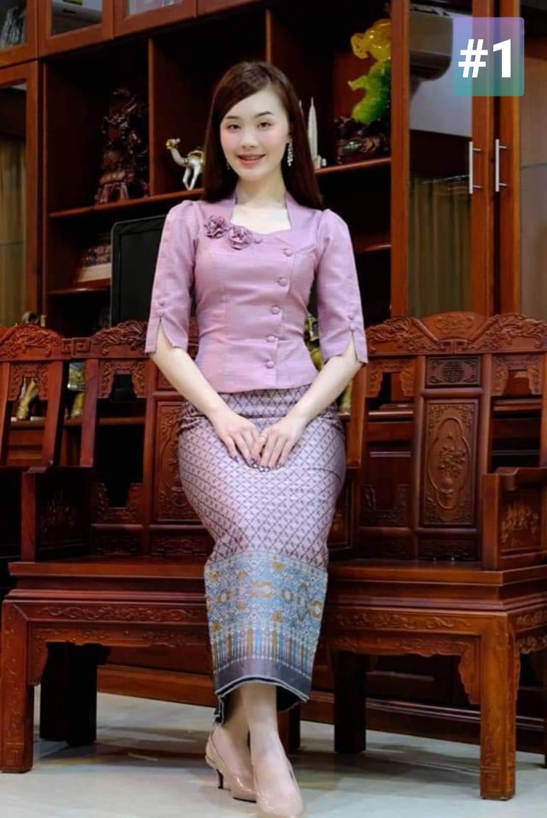 Beautiful traditional Laos Dress Lao Silk Blouse with hand | Etsy