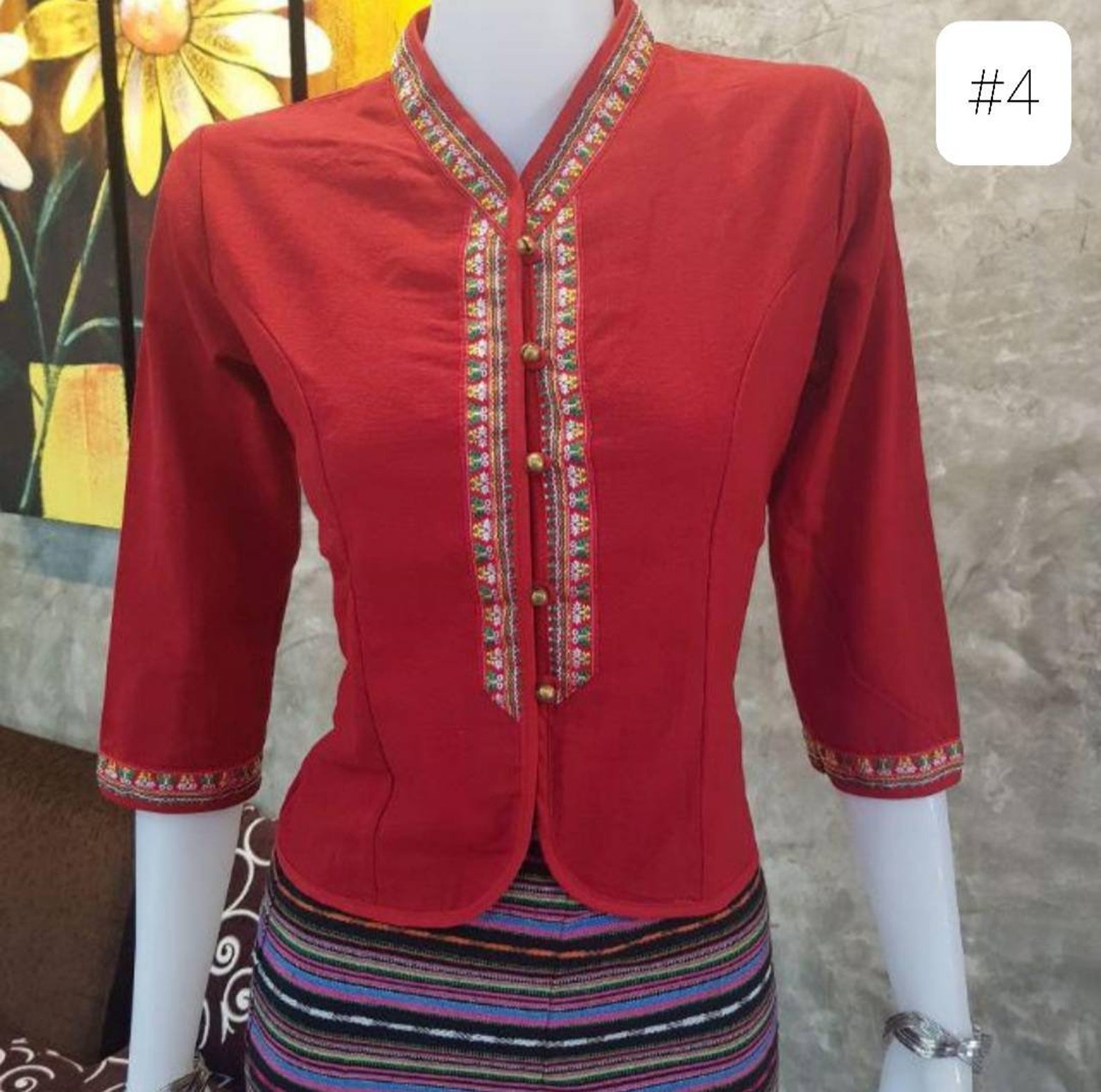 Traditional Thai Blouse for Women Thai Lanna Blouse Hand - Etsy