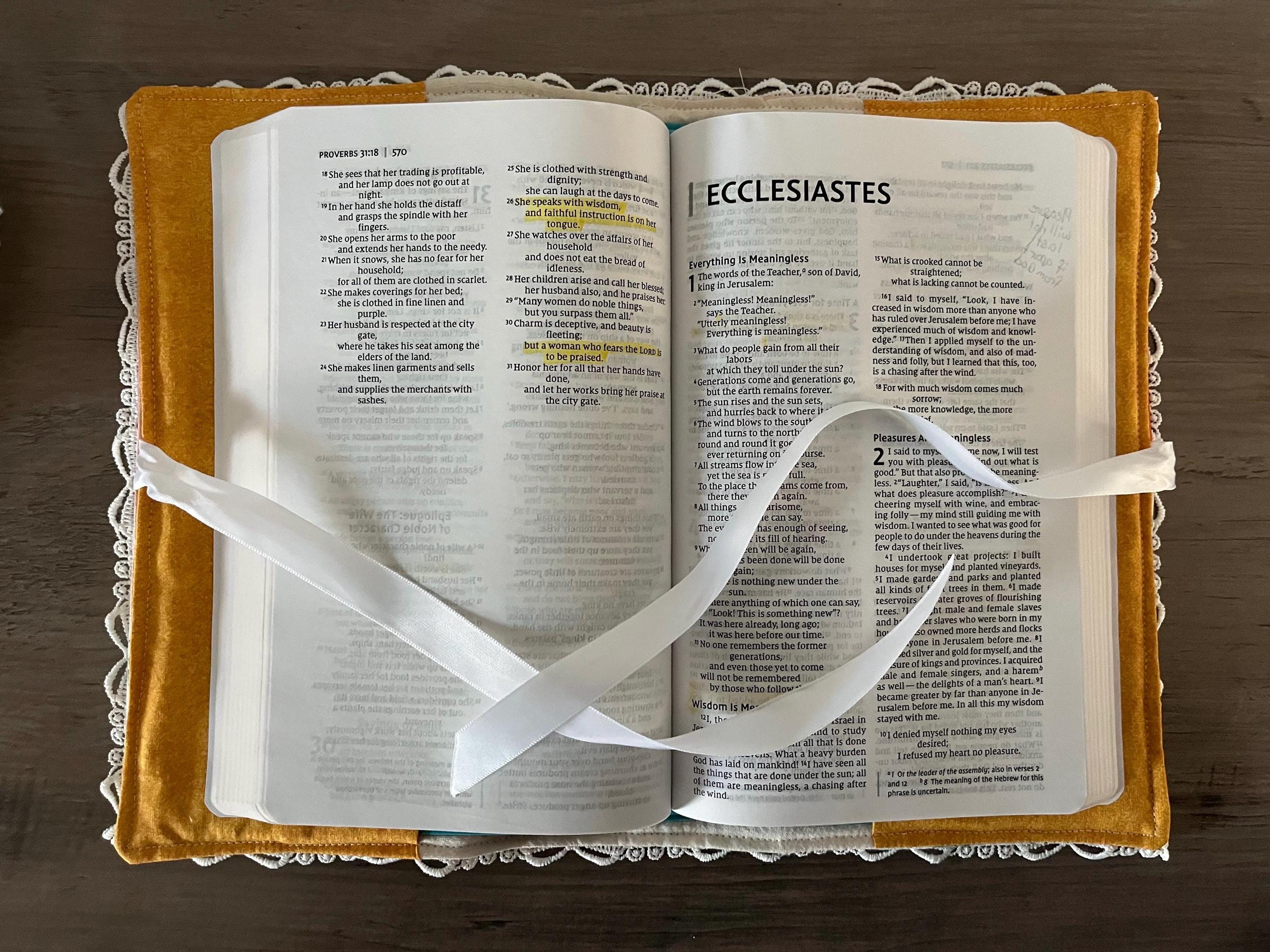 Pink/neutral Floral Quilted Bible Cover With Custom Sizing and Ribbon ...
