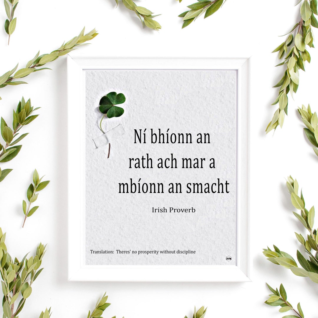 Irish Proverb Quote.irish Wisdom in Irish Language Print - Etsy