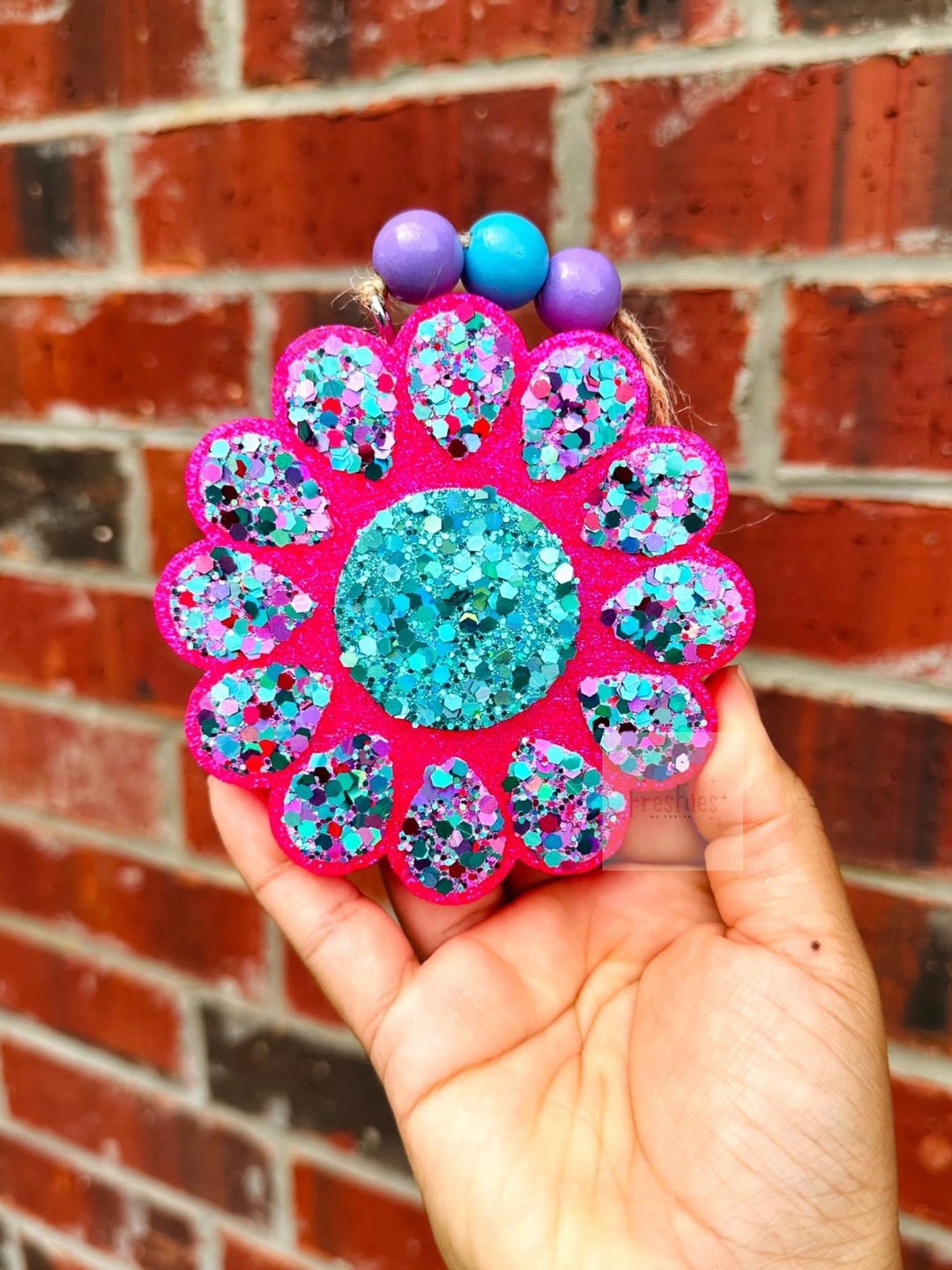 Round Squash Blossom Freshie, Freshy, Car Air Freshener, Car Scents ...