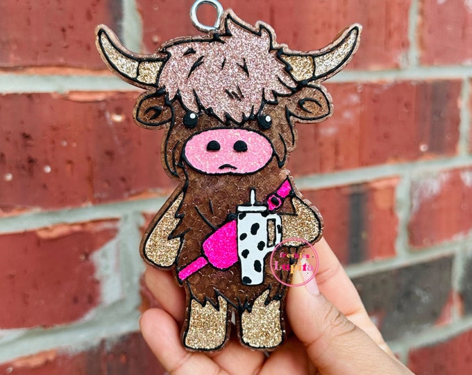 Boujee Highland Cow Freshie, Cow Freshie, Car Air Freshener - Etsy
