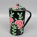 Hand Painted Water Pitcher With Lid From India | Kashmir Enamelware ...