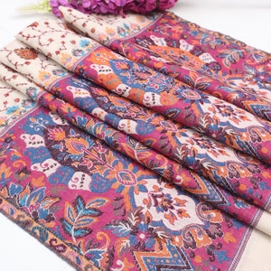Handcrafted Pure Wool Kashmiri Shawl | Traditional Hand Embroidery ...