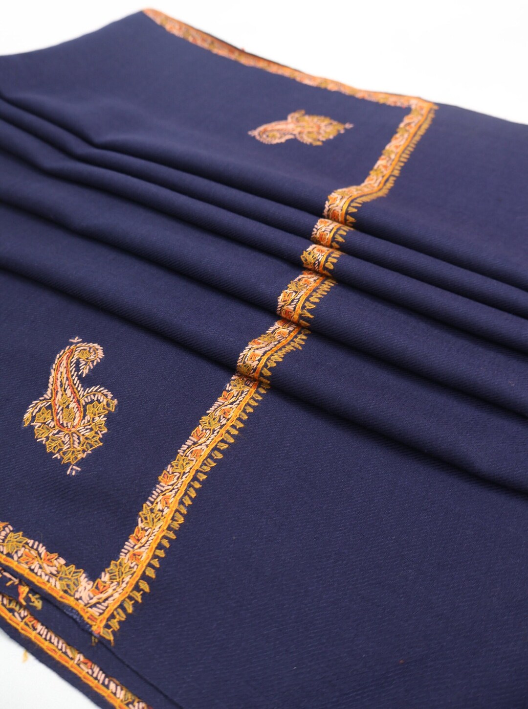 Traditional Kashmiri Wool Shawl – Hand-embroidered Winter Style ...