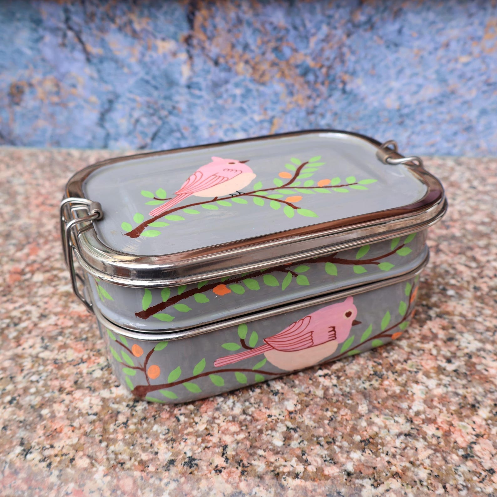 Hand Painted Bento Lunch Boxes | Kashmir Enamelware | Rectangular ...