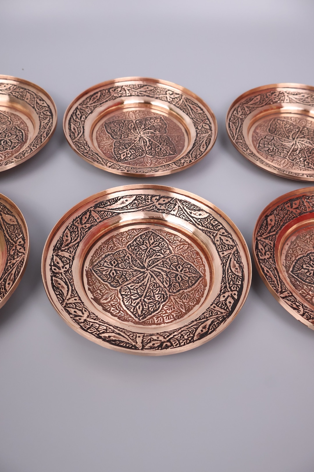 Engraved Copper Art Plates From Kashmir vintage-style Handmade Decor ...