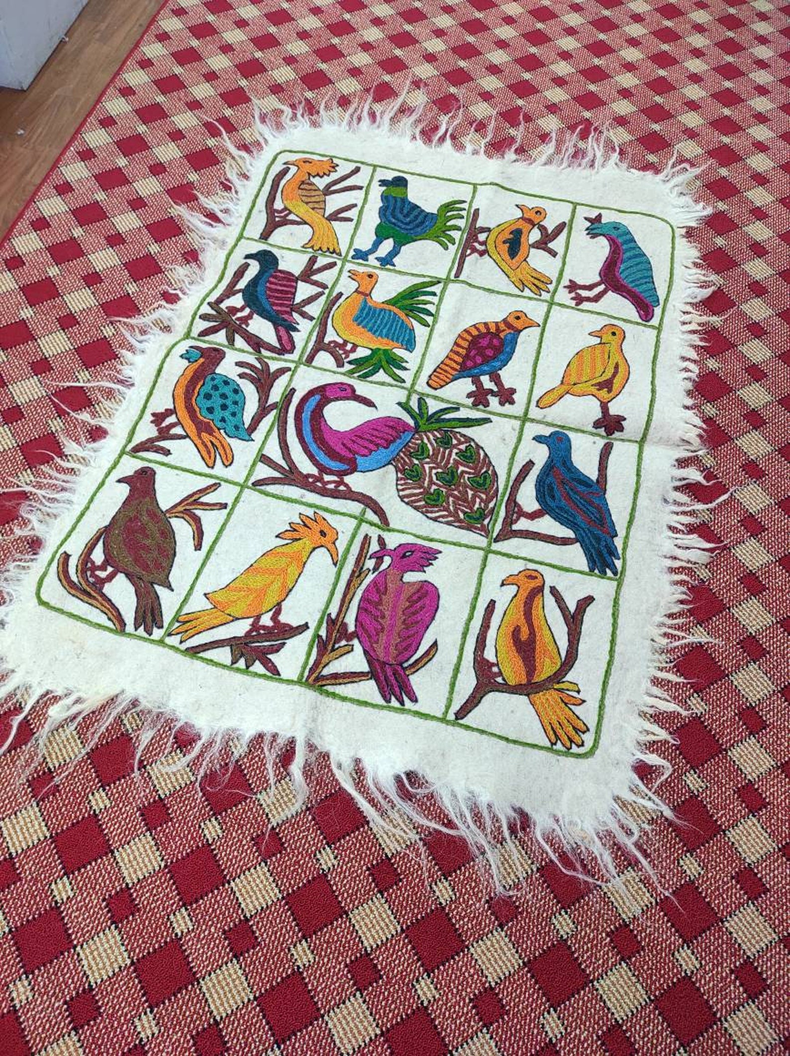 Handcrafted Kashmir Namda Wall Hanging | Traditional Wool Felt Art ...