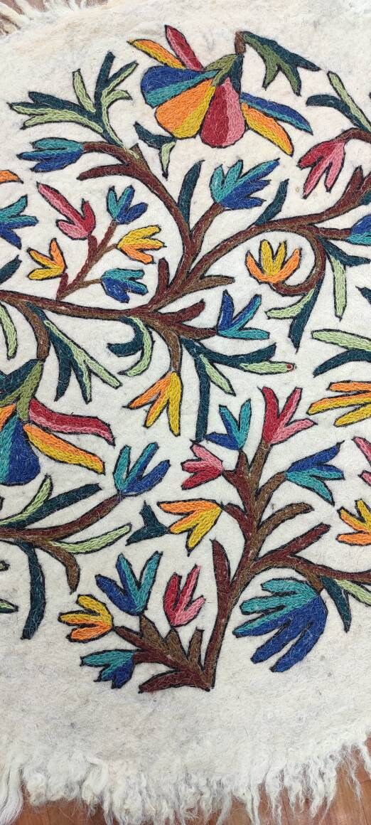 9090 Cm Meditation Rug Mat Hand Felted Embroidered Kashmiri - Etsy UK