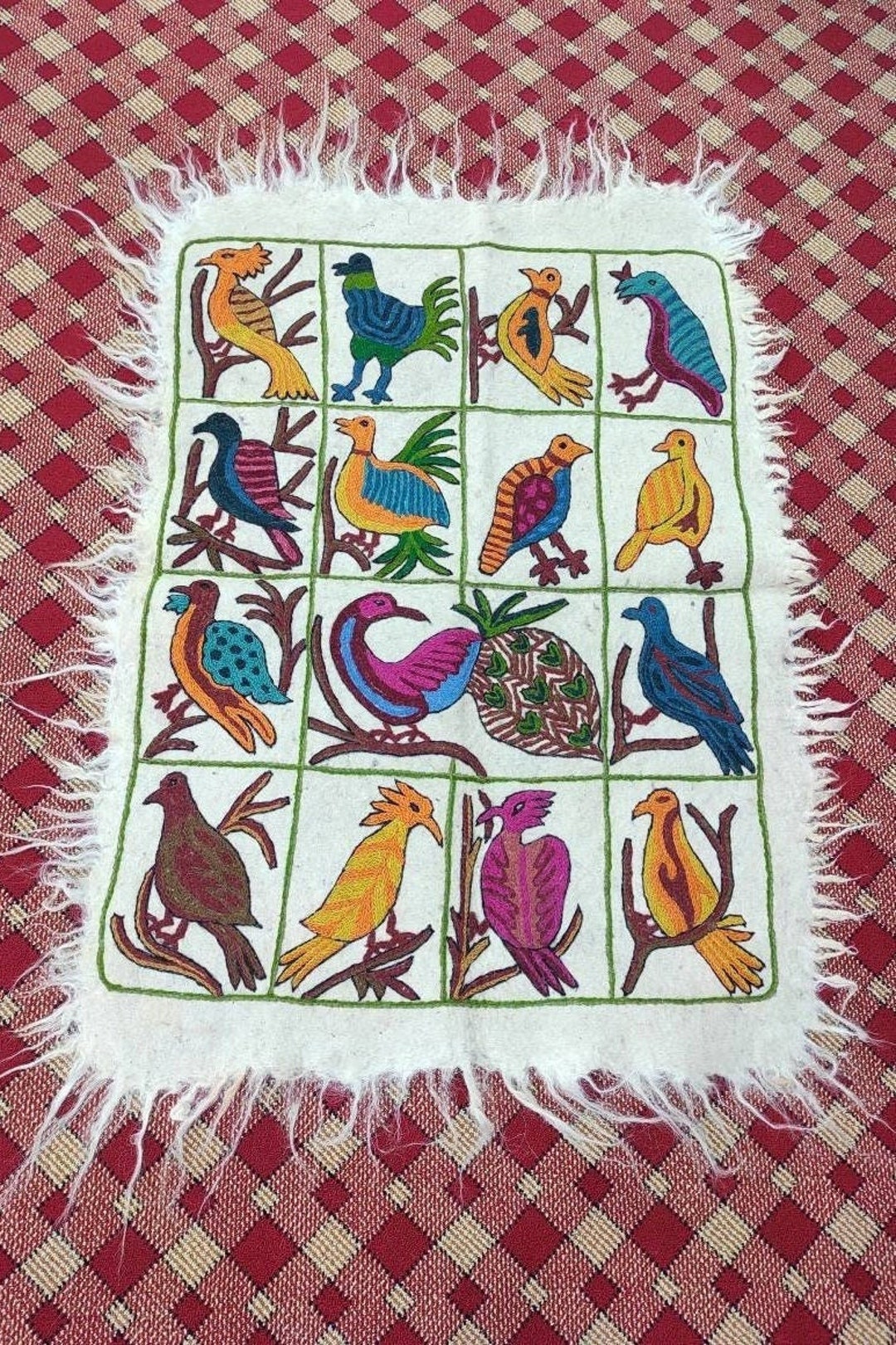 Handcrafted Kashmir Namda Wall Hanging | Traditional Wool Felt Art ...