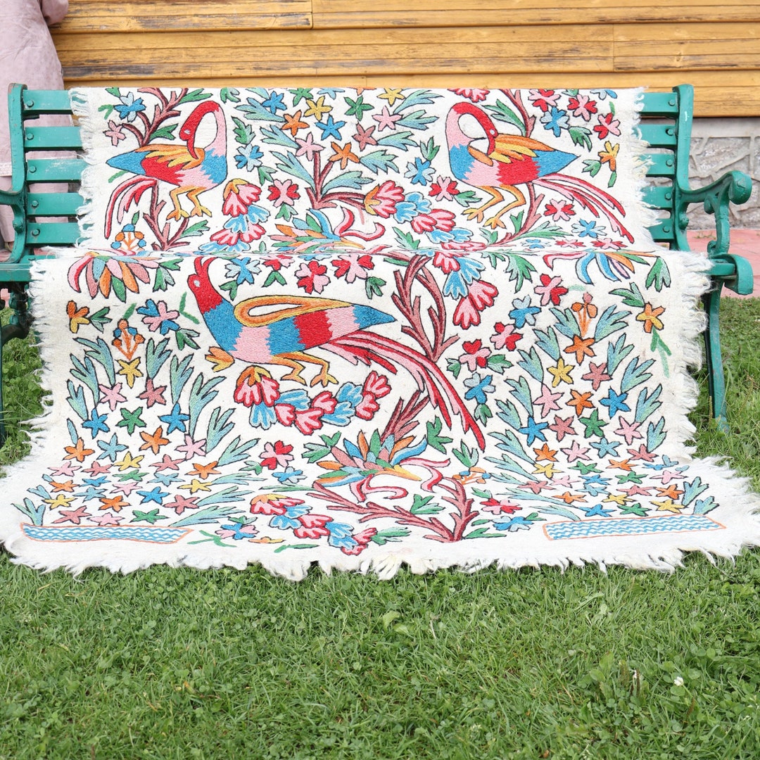 Traditional Handcrafted Namda Wool Rug | Kashmir Felted Carpet | Cozy ...