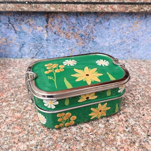 Hand Painted Bento Lunch Boxes | Kashmir Enamelware | Rectangular ...