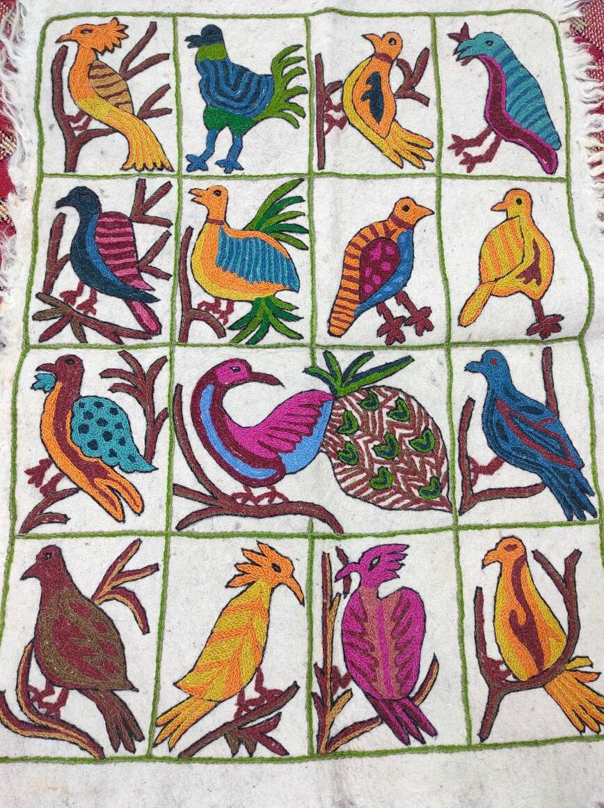 Handcrafted Kashmir Namda Wall Hanging | Traditional Wool Felt Art ...