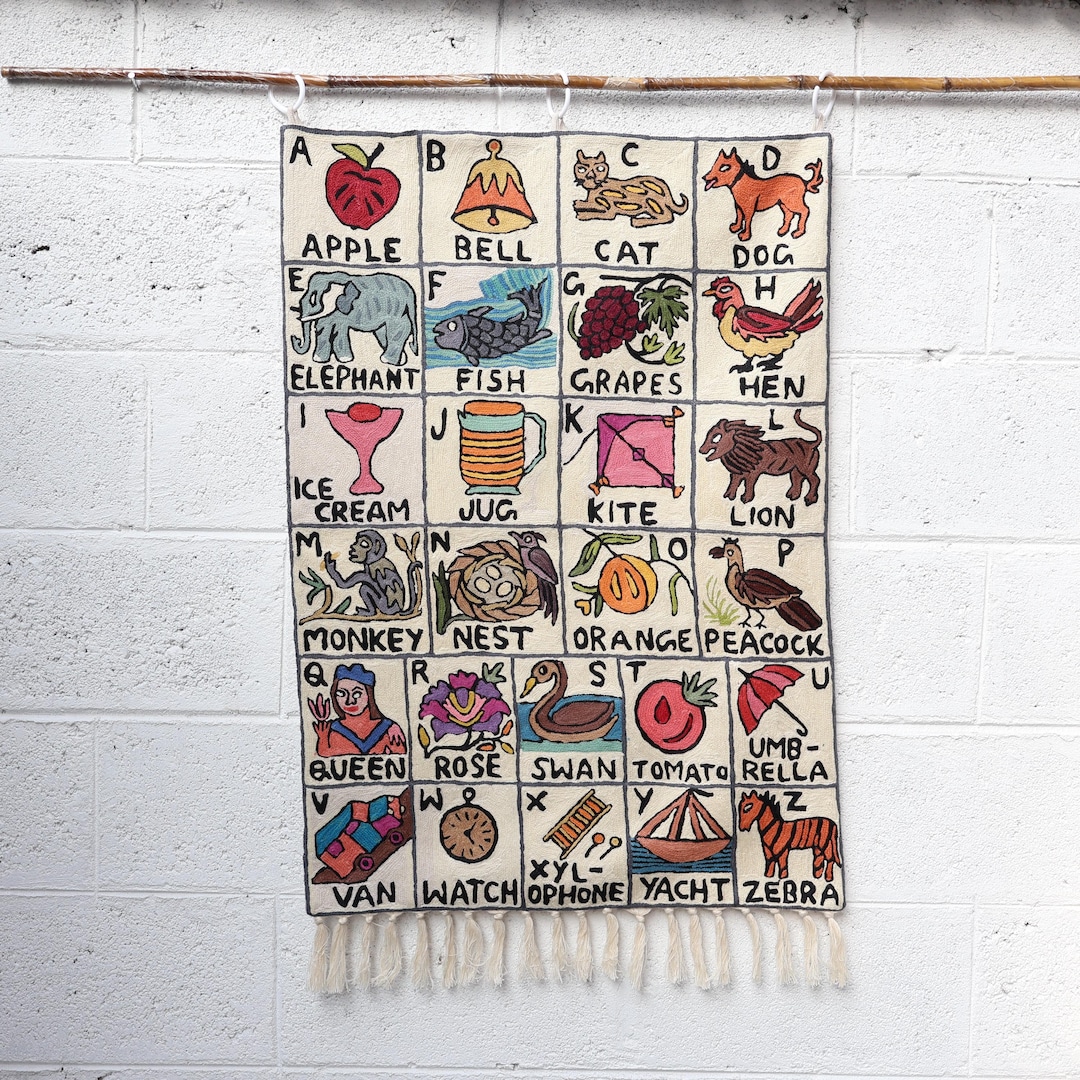 Handmade Alphabet Tapestry for Kids – Unique Boho | A to Z Hand Woven ...