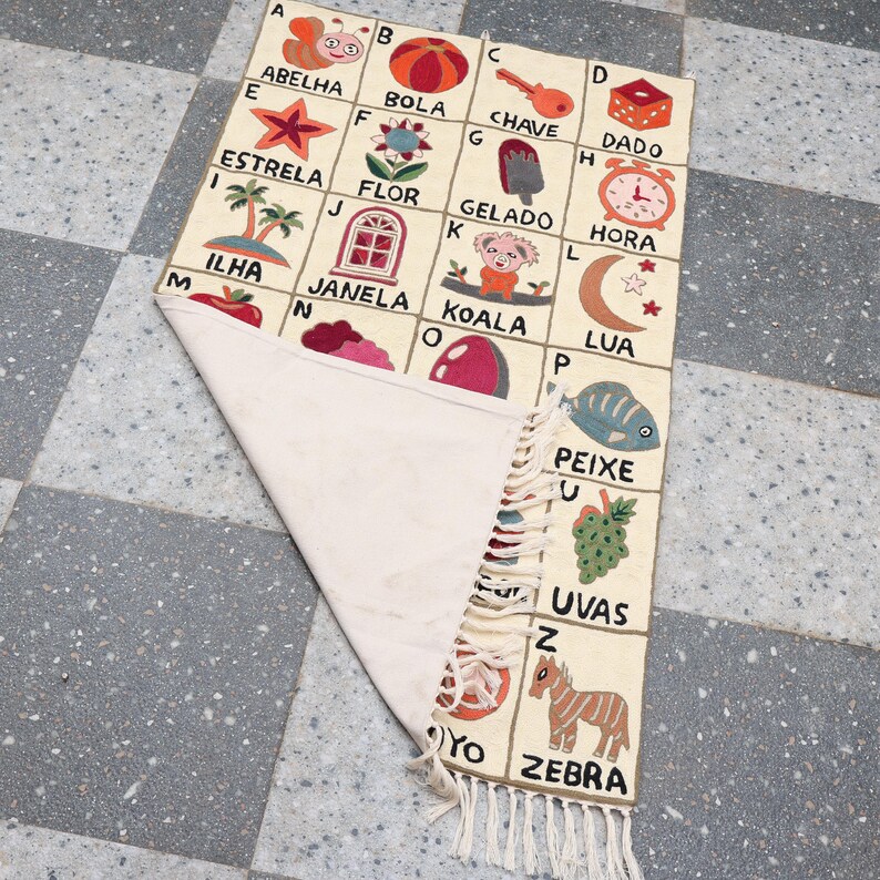 Handmade Alphabet Tapestry for Kids' Room – Unique Boho Wall Art ...