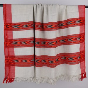 Handmade Pure Wool Kullu With 3 Border Shawl,handwoven Warm Wrap-200 Cm ...