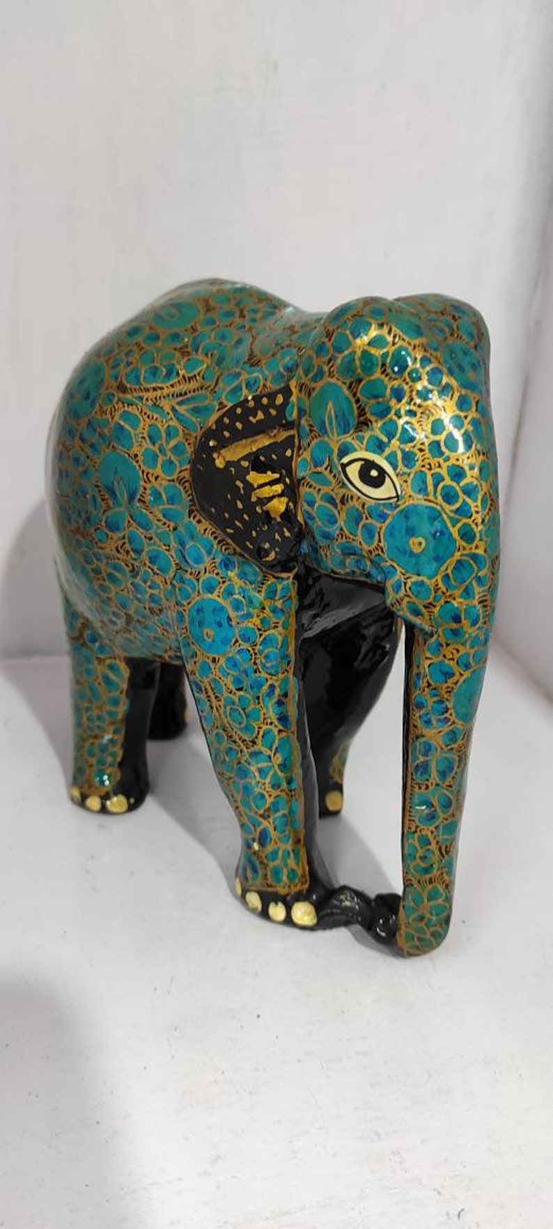 6 Walnut Wood Hand Painted Wooden Elephant From Kashmir. - Etsy