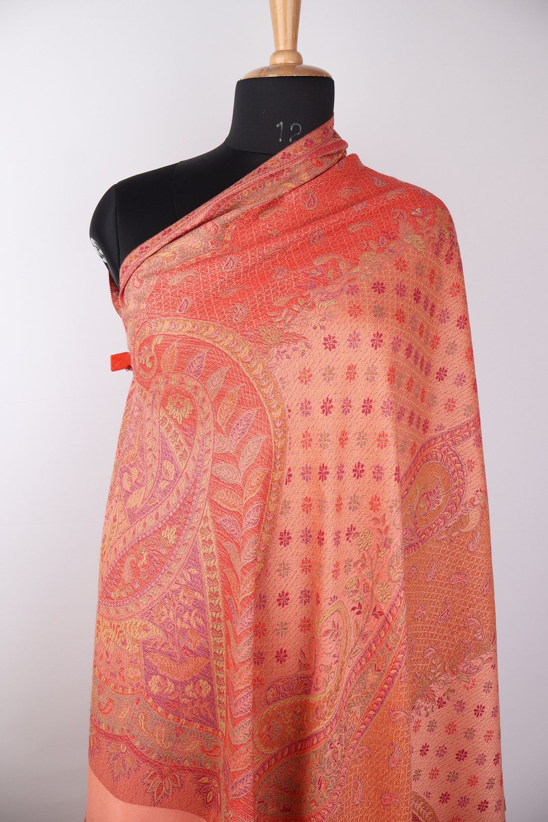 Dual Sided Soft Kashmiri Shawl | Kashmir Pashmina Shawl | Multi Colored ...