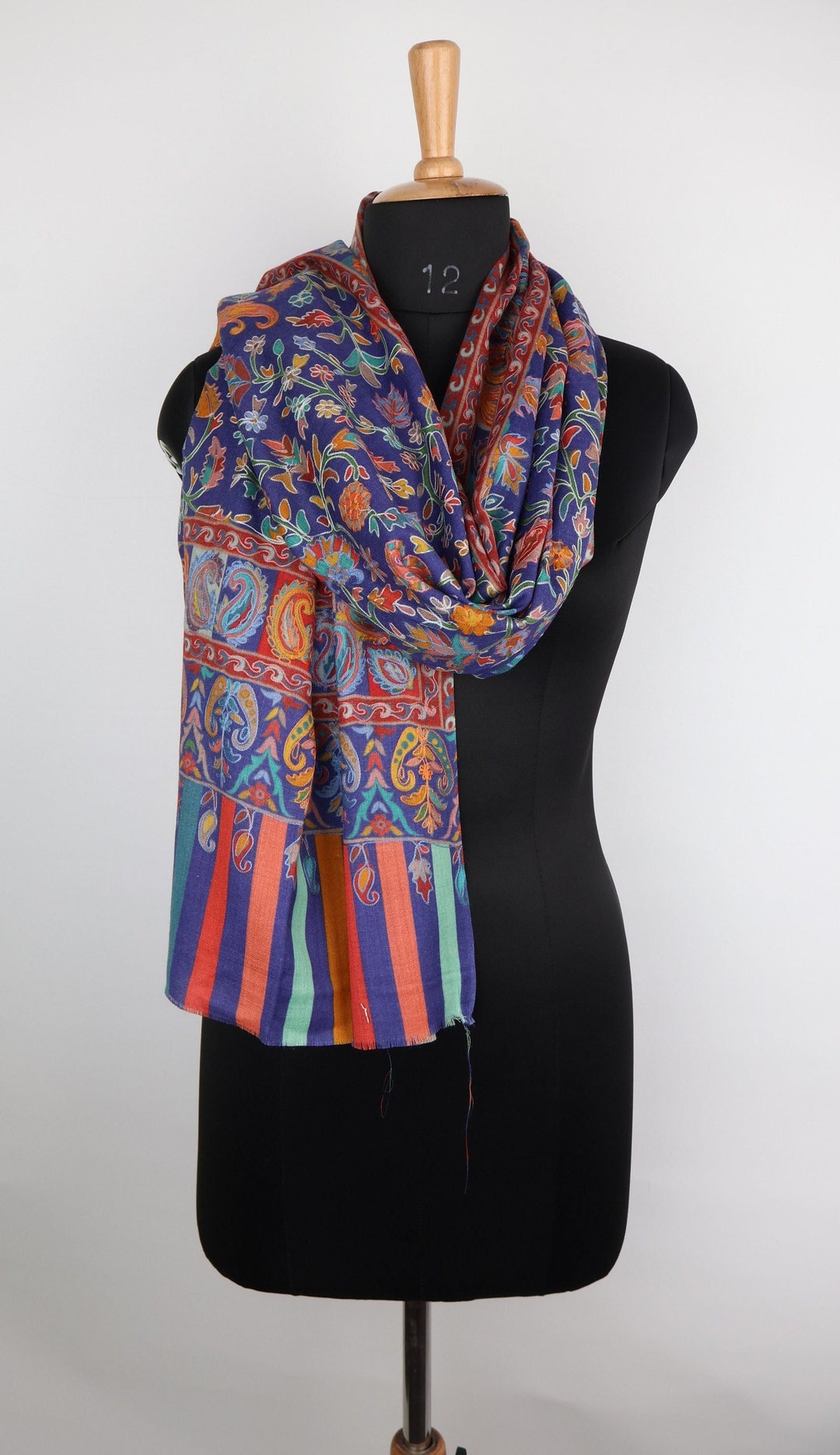 Pure Cashmere Kalamkari Multi Colored Kashmiri Shawls for Ladies ...