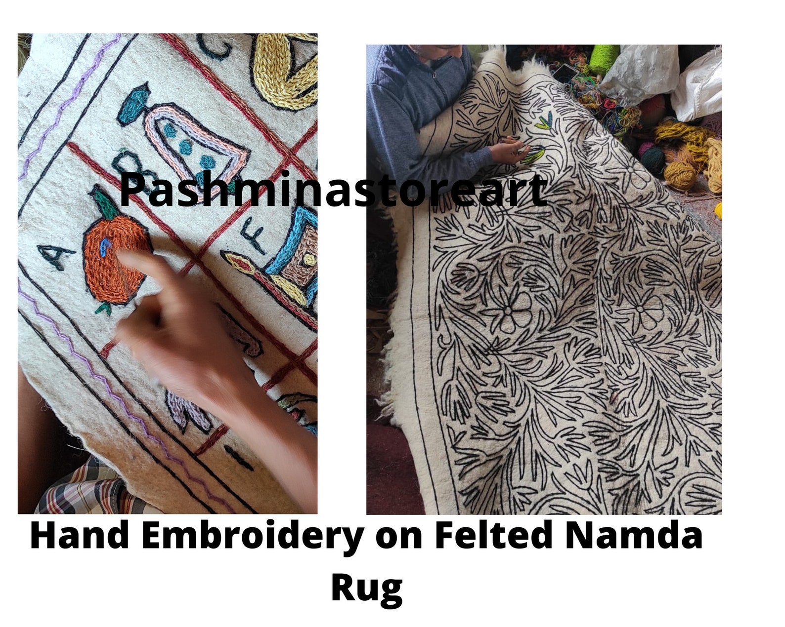 26Ft Long Namda Yoga Handmade Rug From Kashmir Kashmir Namda | Etsy