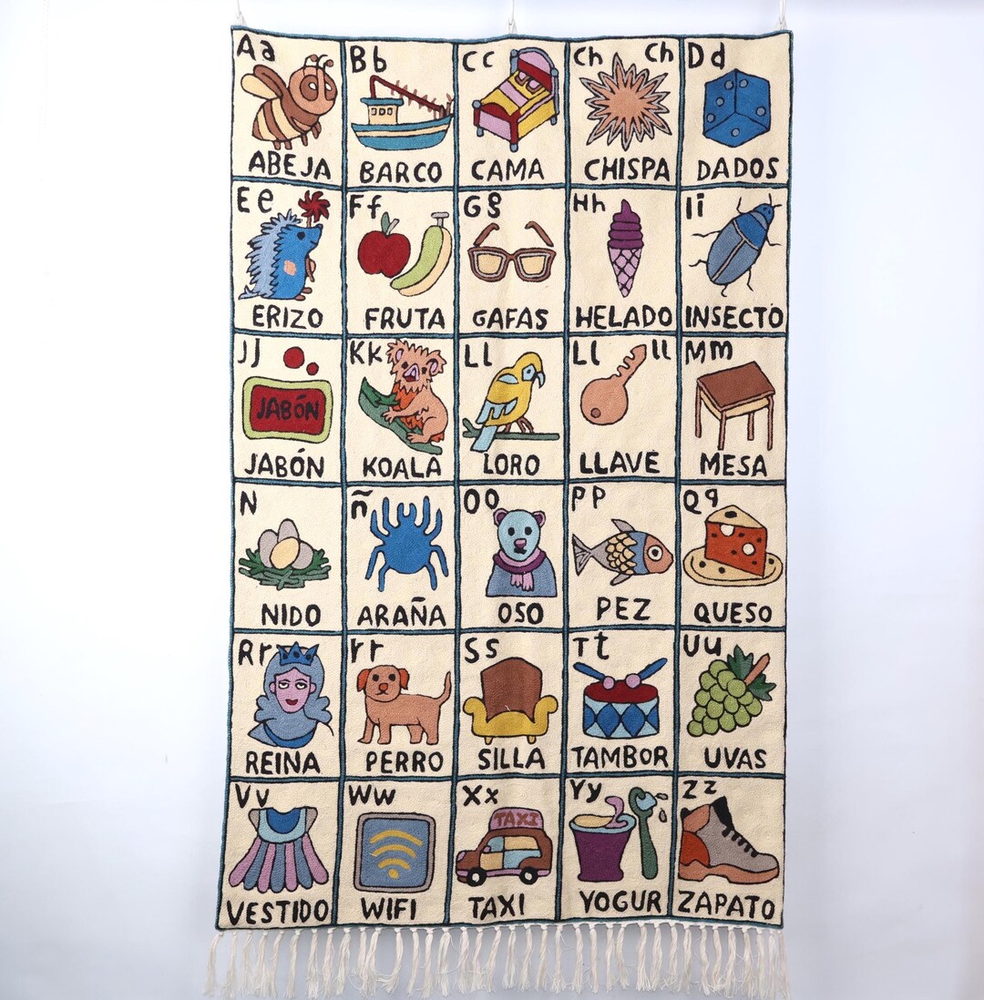 Handmade Alphabet Tapestry for Kids' Room – Unique Boho Wall Art ...