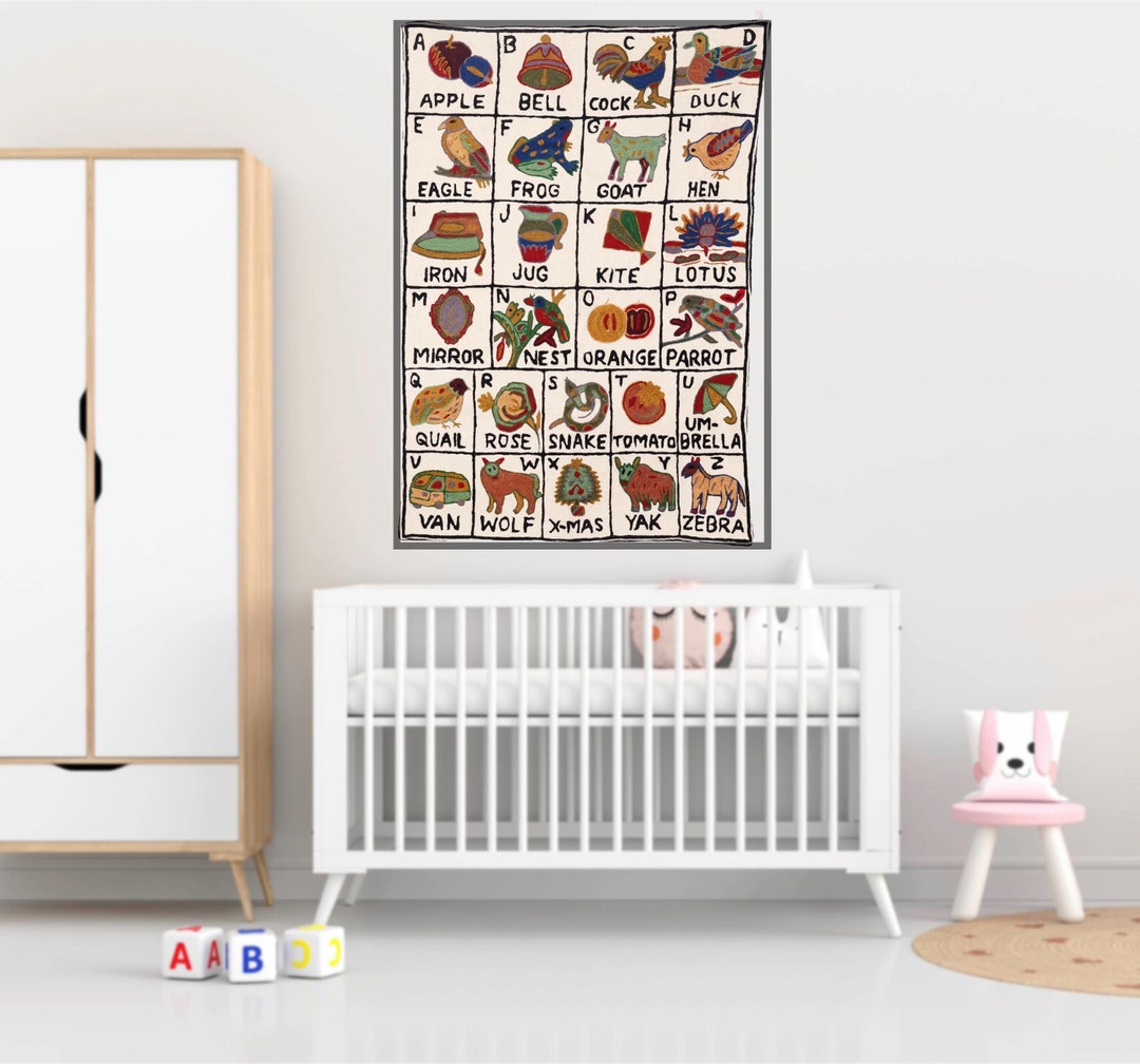 Colorful Alphabet Wall Hanging | Educational ABC Tapestry | Kids Room ...