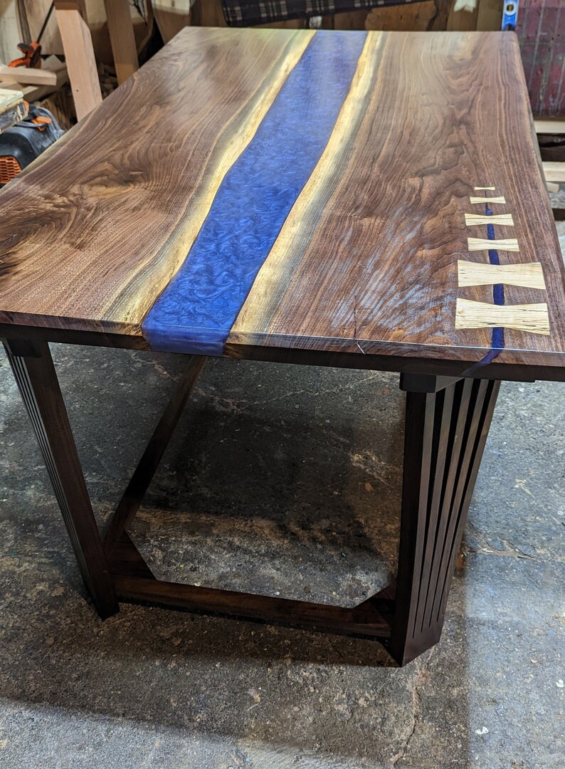 Black Walnut Live Edge Epoxy River Table - Etsy