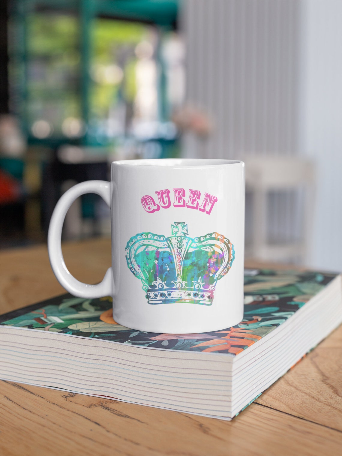 Queen Coffee Mug - Colorful Watercolor Queen Coffee Mug - Queen's Crown ...