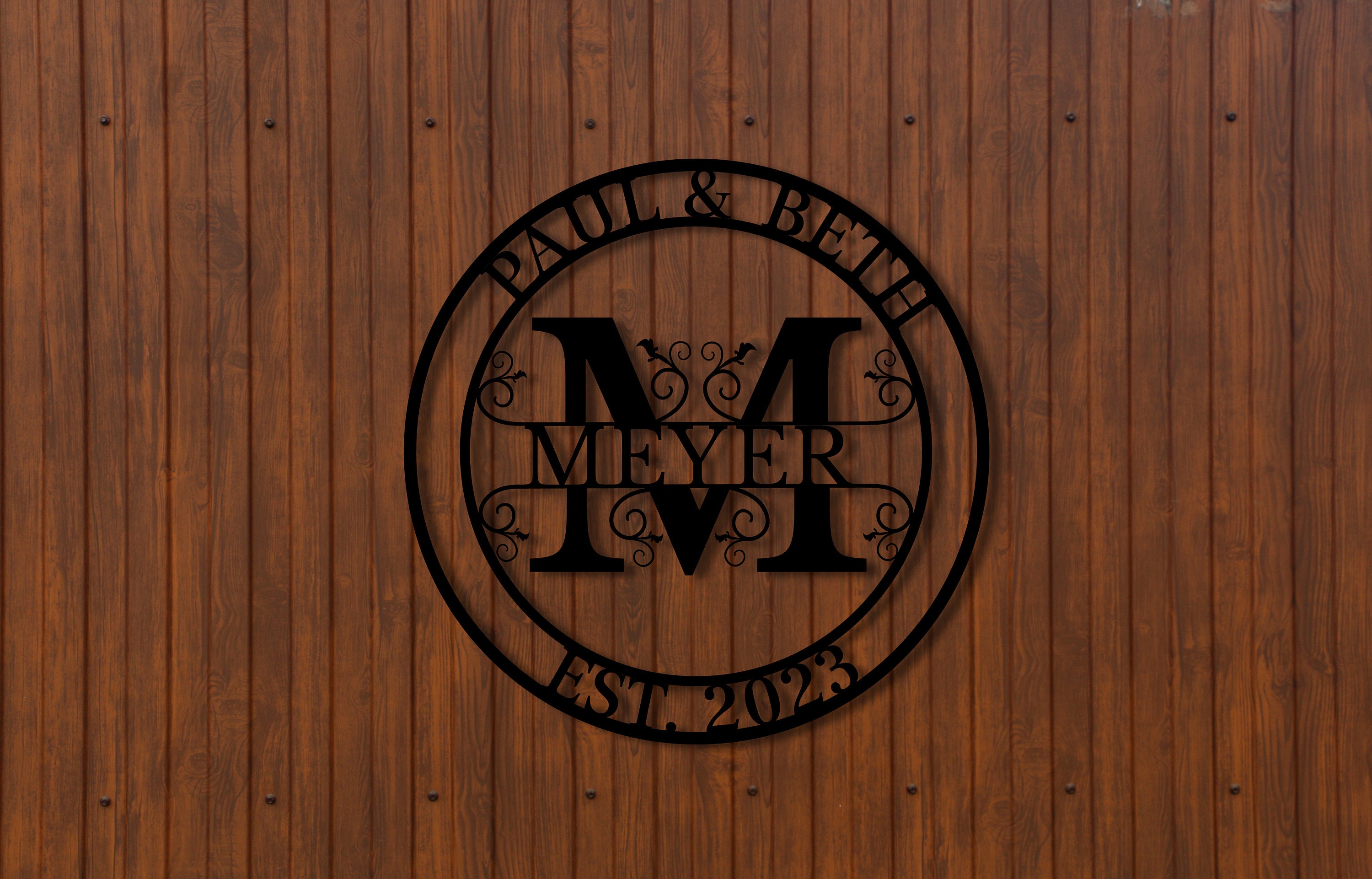 Custom Metal Monogram Sign Personalized Last Name Sign Housewarming or ...