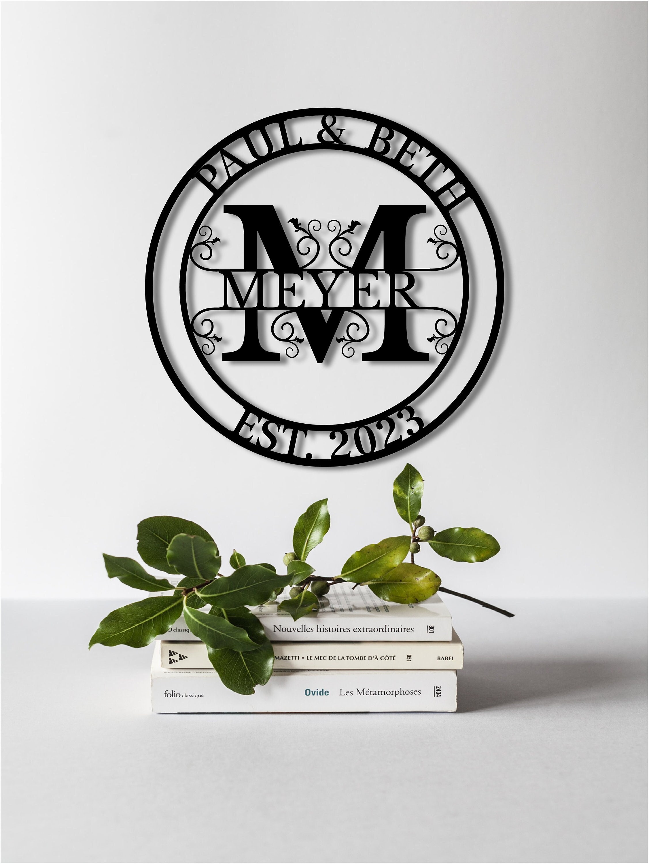 Custom Metal Monogram Sign Personalized Last Name Sign Housewarming or ...