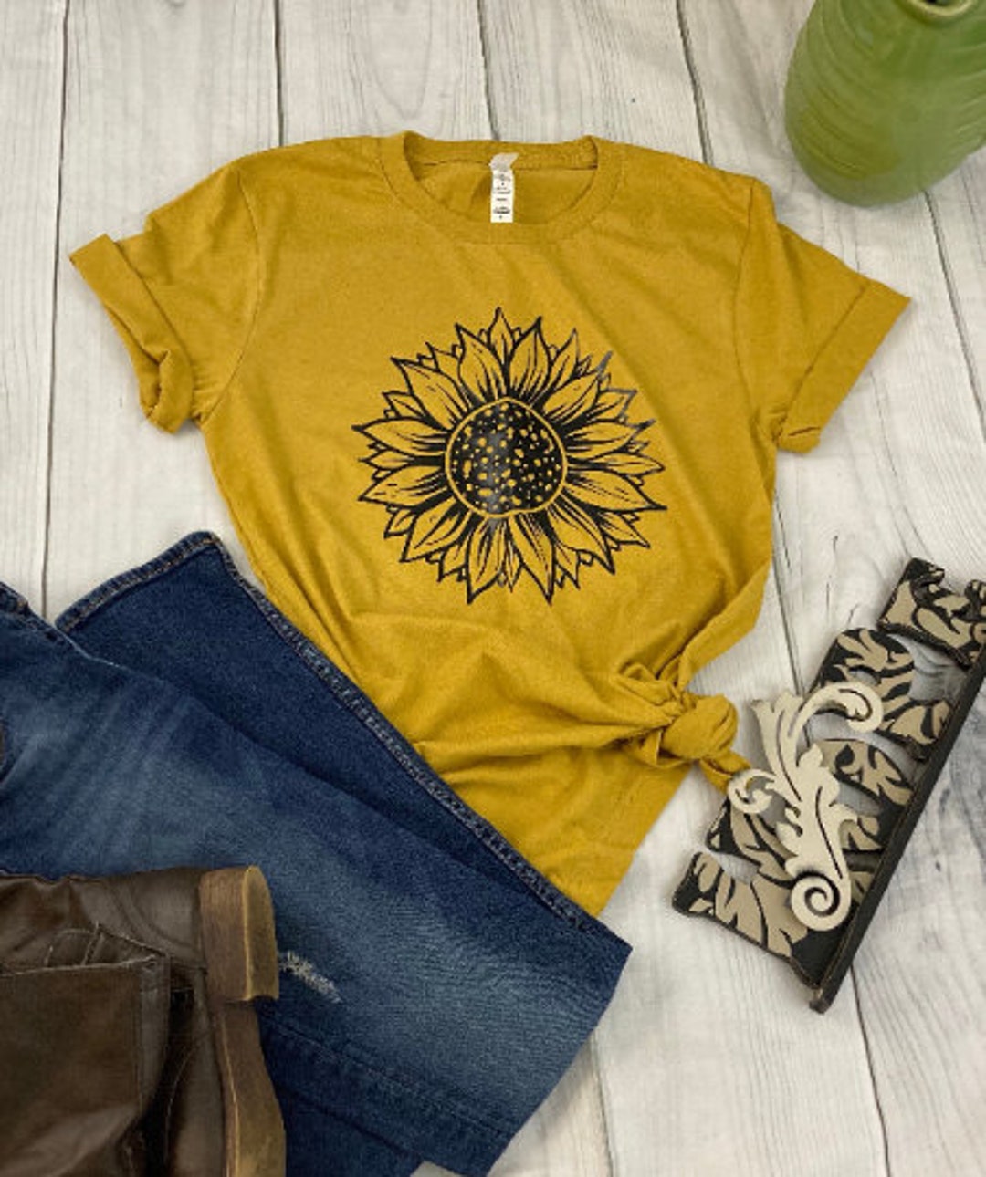 Sunflower Joy Bella Canvas T-shirt, Sunflower Shirt, Spring Summer ...