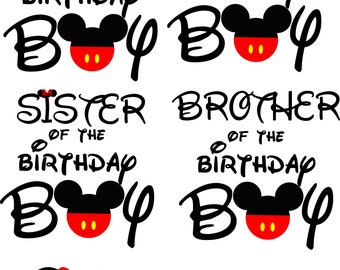 Birthday Boy Svg Family Of the Birthday Boy Bundle SVG Minnie Birthday ...