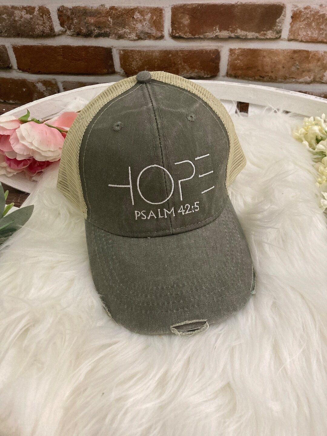 Hope - Christian Scripture Hat Pigment Dyed Dad - Embroidered - Vintage ...