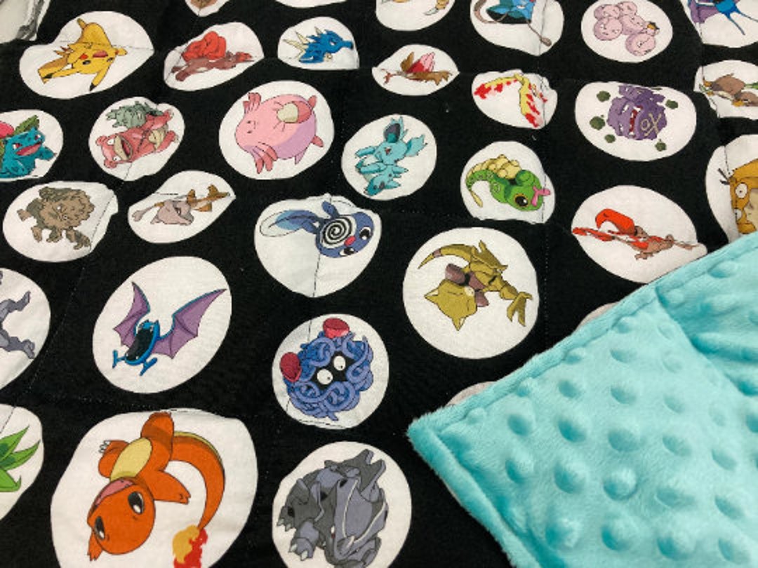 Pokemon Weighted Blanket or Lap Pad Cotton Fabric Toddler, Child, Teen ...