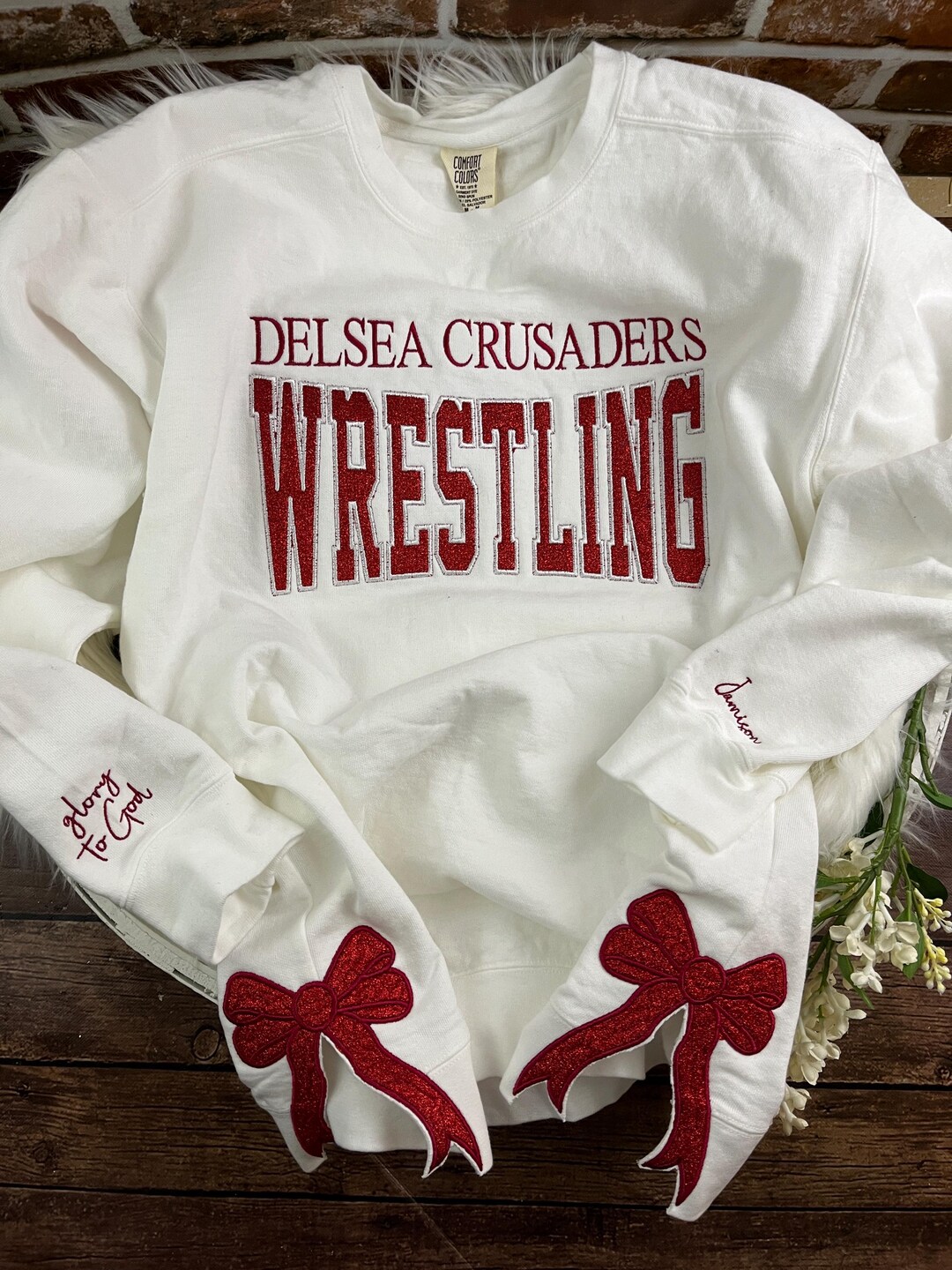 Custom School Sports Team Sweatshirt | Personalized Keepsake- Side Bows ...