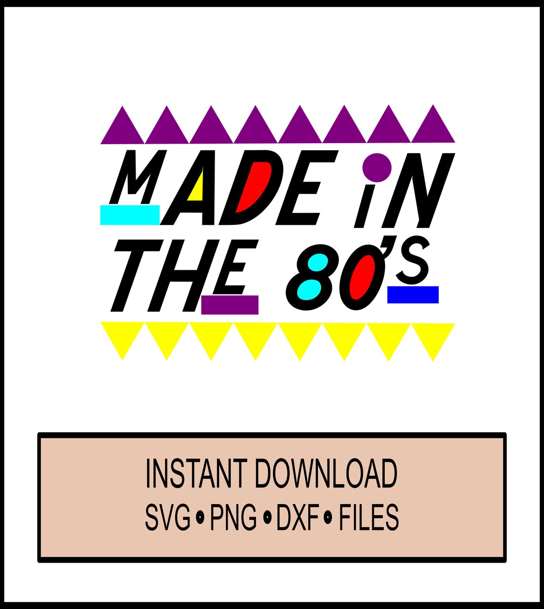 Birthday SVG - Made in the 80's Retro Font - Fun - 1980's - Celebration ...